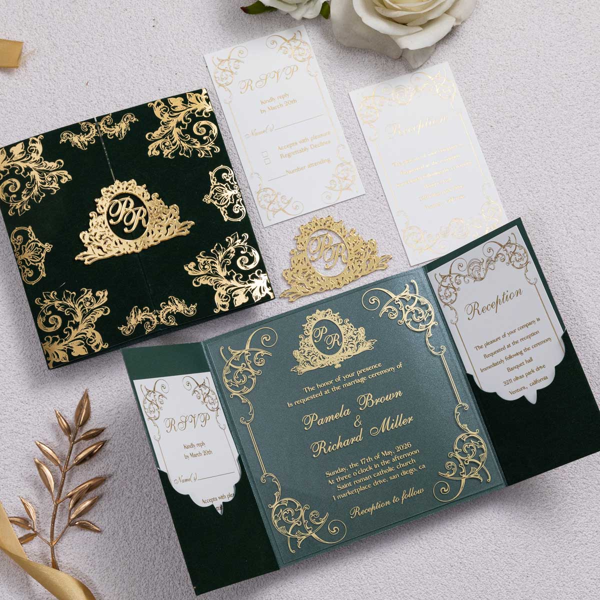Pocket Fold Wedding Invitation Templates