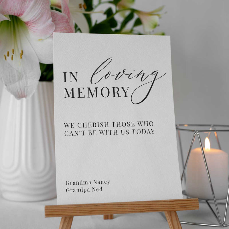 In Loving Memory Sign | Wedding Stationery | Pixel and Ink Designs ...