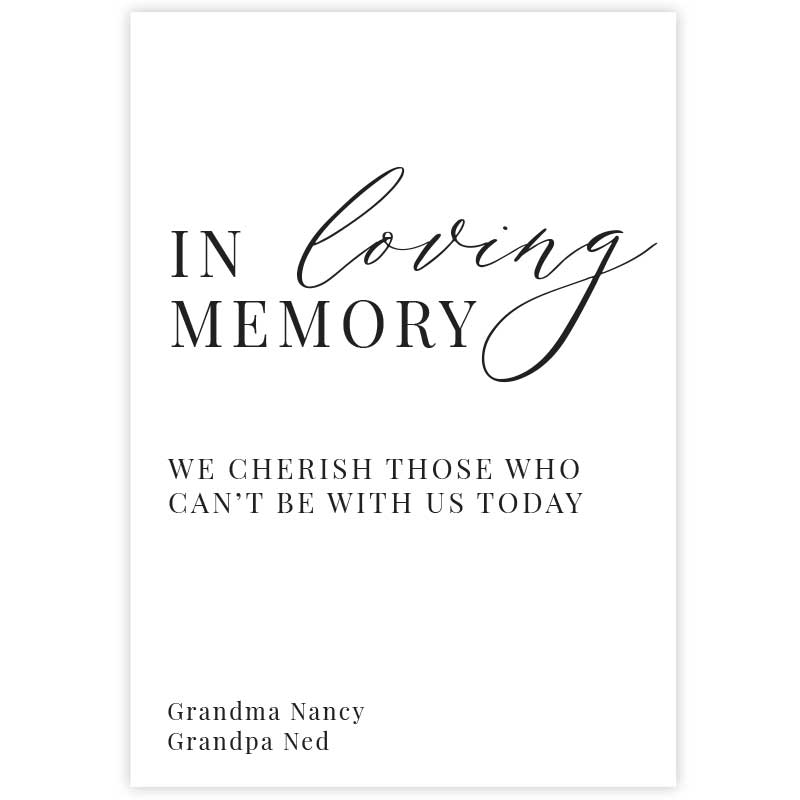 In Loving Memory Sign | Wedding Stationery | Pixel and Ink Designs ...