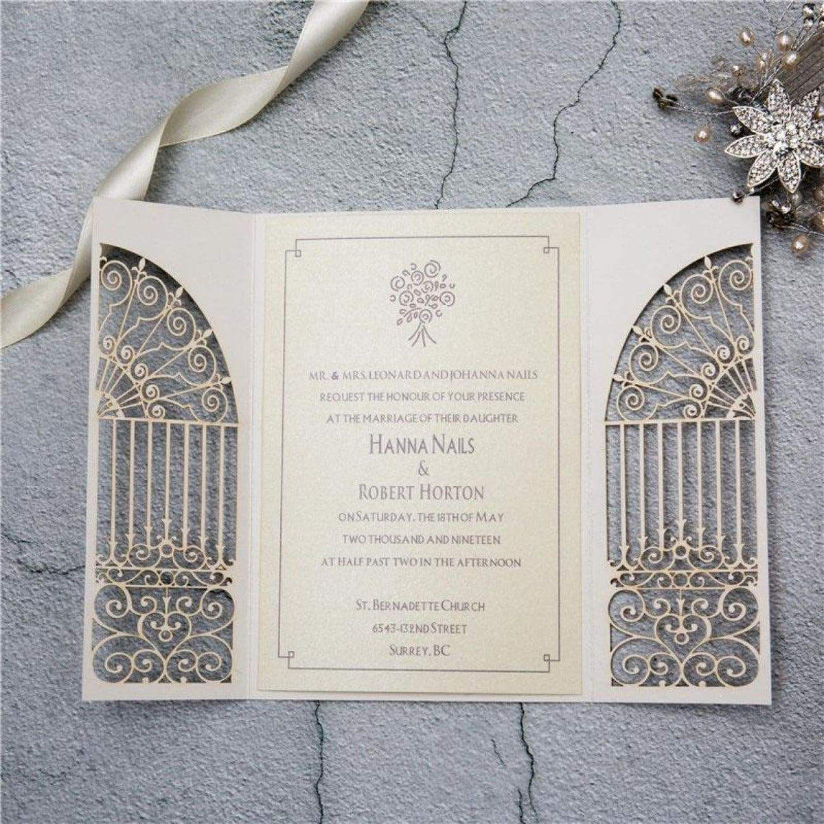 Laser Cut Invitations Garden Gate Unique Pink Gate Laser Cut